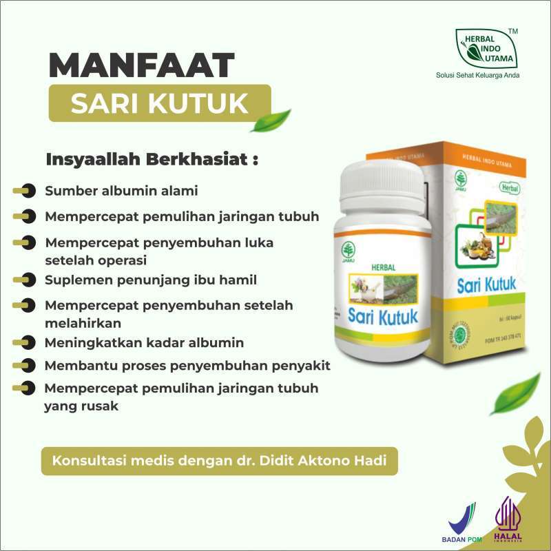 Promo Herbal Indo Utama - Kapsul Sari Kutuk Albumin Obat Luka Operasi ...