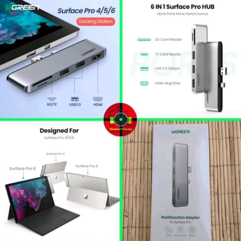 Jual Ugreen 70338 Multifunction Adapter USB Hub For Surface Pro ...