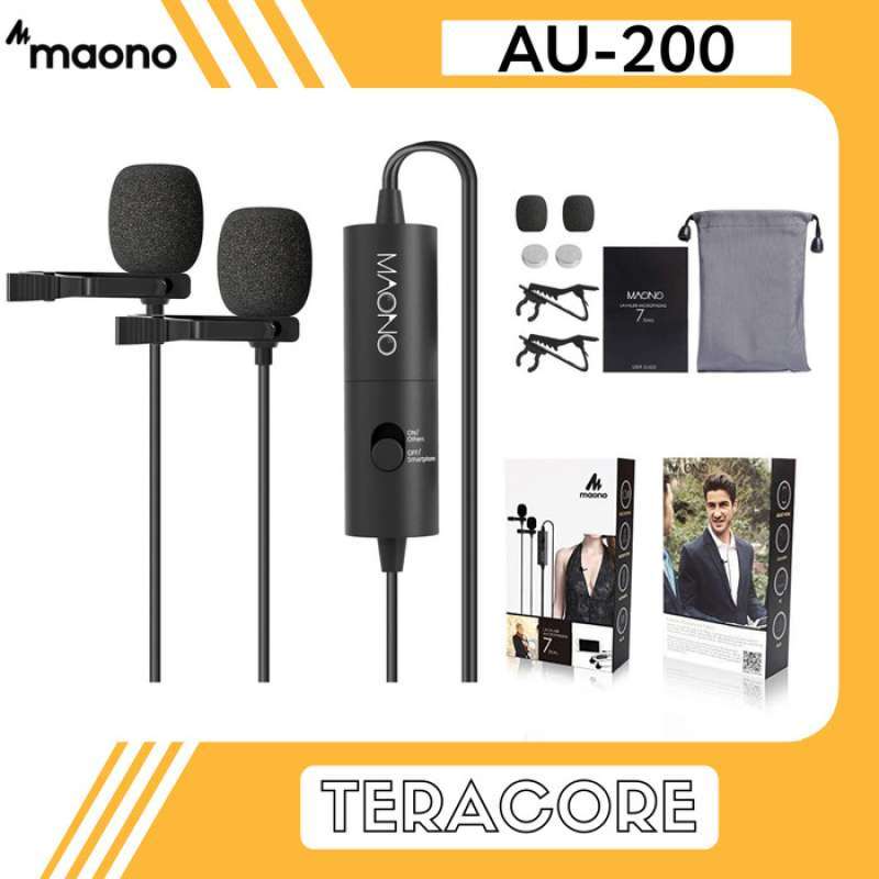 Promo Maono AU200 AU-200 AU 200 Dual Clip On Lavalier Mic Smartphone Camera Diskon 23% di Seller ...