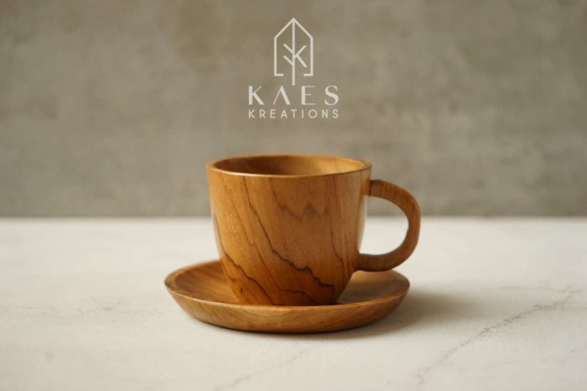 Promo Kopp Set Cangkir Kopi Kayu Jati / Cangkir Teh Kayu / Cup Gelas ...