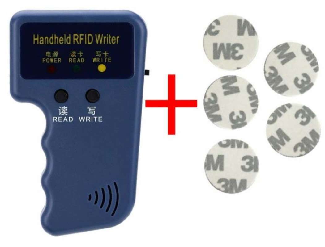 Promo RFID CARD READER WRITER PORTABLE 125KHZ RFID DUPLICATOR + 5 RFID ...