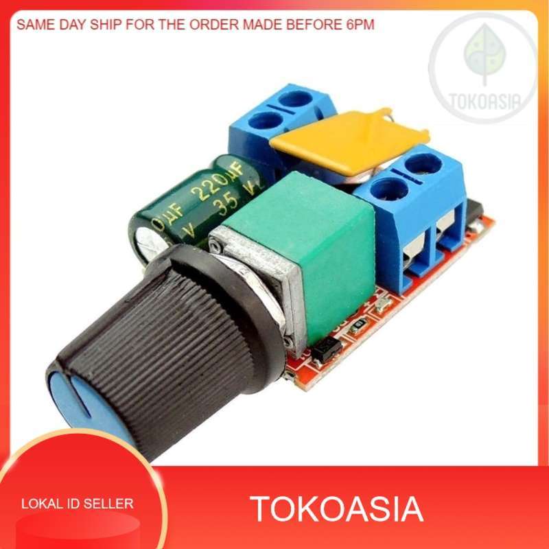 Jual (Local Stock) DC3V-35V 5A PWM Speed Controller Dimmer DC 3V 6V 12V 24V 35V Variable Voltage ...