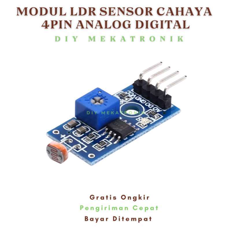 Promo Modul LDR Sensor Cahaya 4Pin Analog Digital For Arduino Uno Mega ...