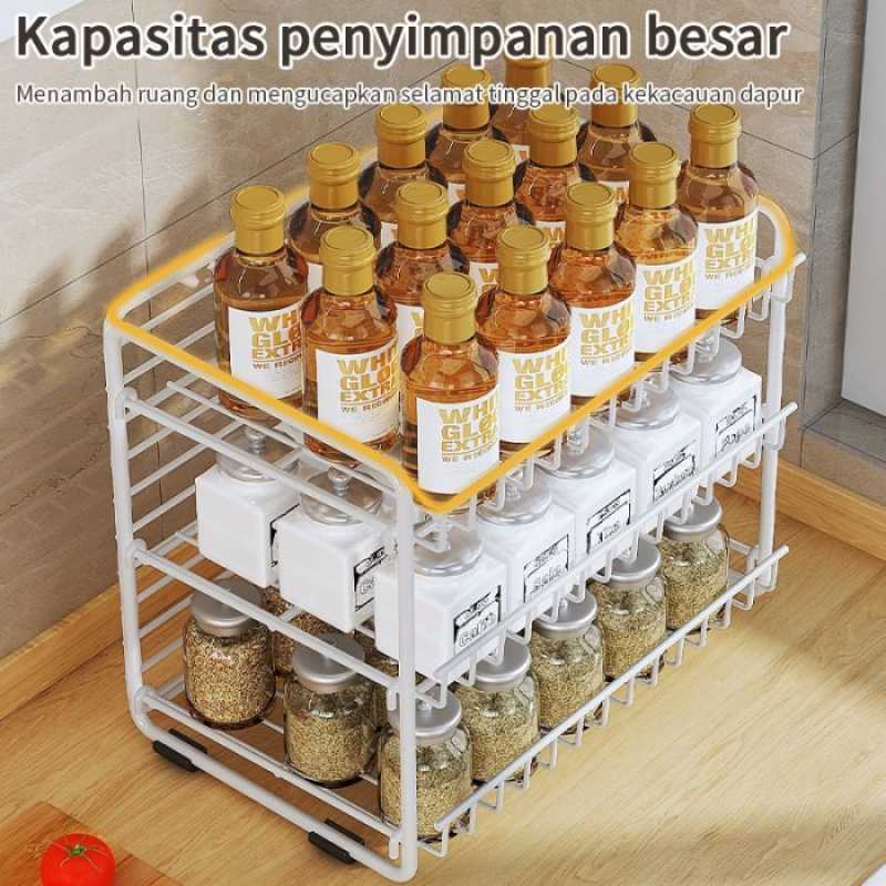 Jual Rak Bumbu Dapur 3 Susun Meja Makan Serbaguna Stainless Steel Di ...