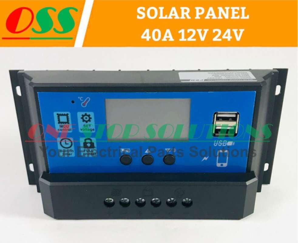 Promo SOLAR PANEL CHARGER CONTROLLER SCC PANEL SURYA 40A 12V 24V Diskon ...