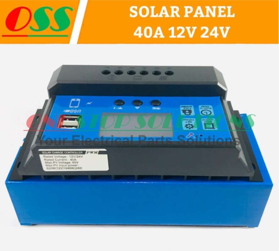 Promo SOLAR PANEL CHARGER CONTROLLER SCC PANEL SURYA 40A 12V 24V Diskon ...