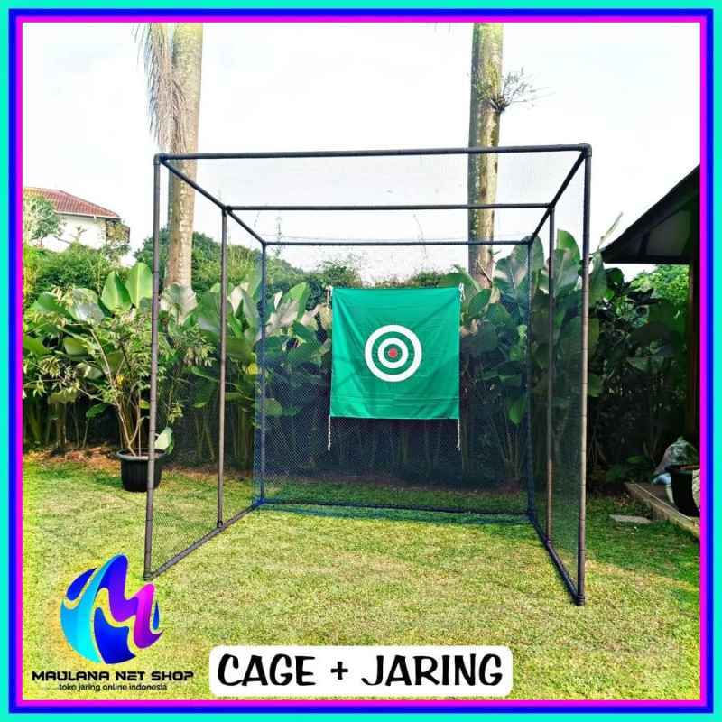 Jual net driving golf complete / jaring golf cage besi 3m x 3m x 3m ...