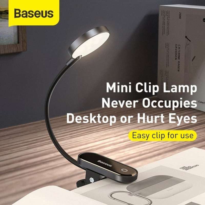 Promo BASEUS COMFORT READING MINI CLIP ON LAMP LAMPU BACA JEPIT LED ...