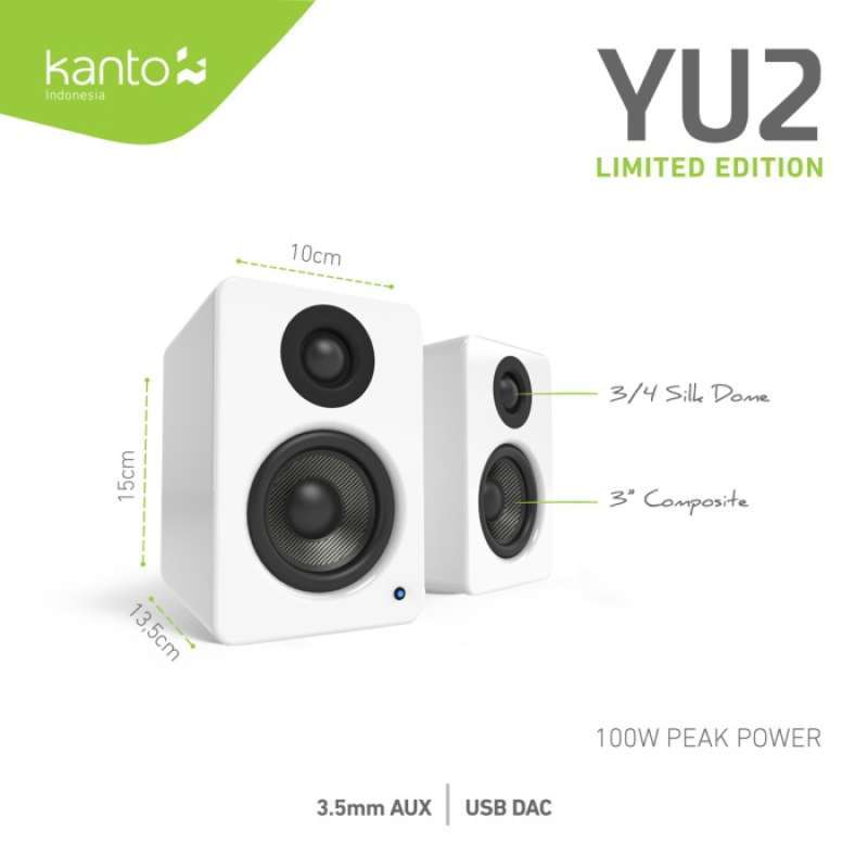 Promo KANTO YU2 YU 2 - POWERED BOOKSHELF SPEAKER - XIONSTORE - Putih (Gloss) Diskon 50% di ...
