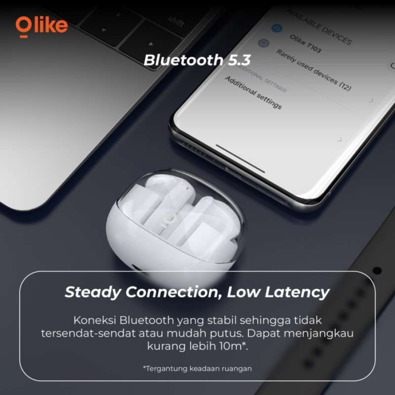 Promo Olike T103 Headset Bluetooth 5.3 Wireless TWS Earbuds 24 Hours Play Diskon 23% di Seller ...