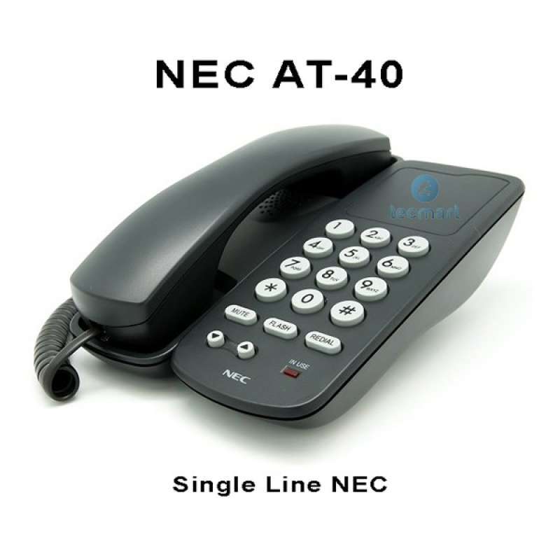 Promo Telepon Nec At-40 Analog Single Line Telephone Nec At40 Black / White Baru - Hitam Diskon ...