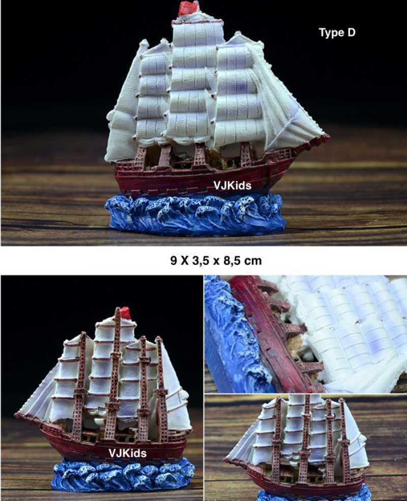 Promo MINIATUR BOAT PERAHU SAILING ORNAMEN RESIN PAJANGAN SENSORY ...