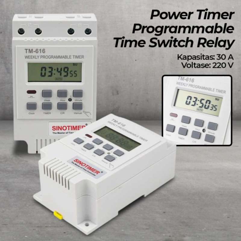 Promo POWER TIMER PROGRAMMABLE TIME SWITCH RELAY LISTRIK 220 V 30 A ...