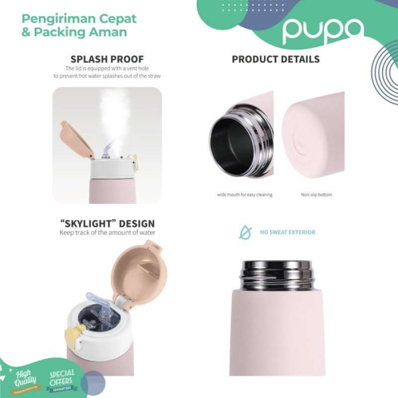 Promo BOTOL AIR MINUM STAINLESS ANAK SEDOTAN BPA FREE KIDS BOTTLE 480ML ...