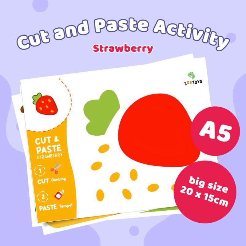 Jual Zoetoys Cut and Paste Activity 3 | Worksheet Anak PAUD TK Cut and ...