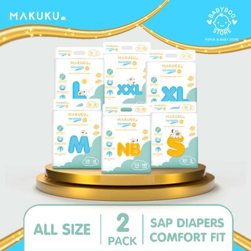 Promo Pampers [2 PACK] MAKUKU SAP Diapers Comfort Fit Mini Tape/Pants ...