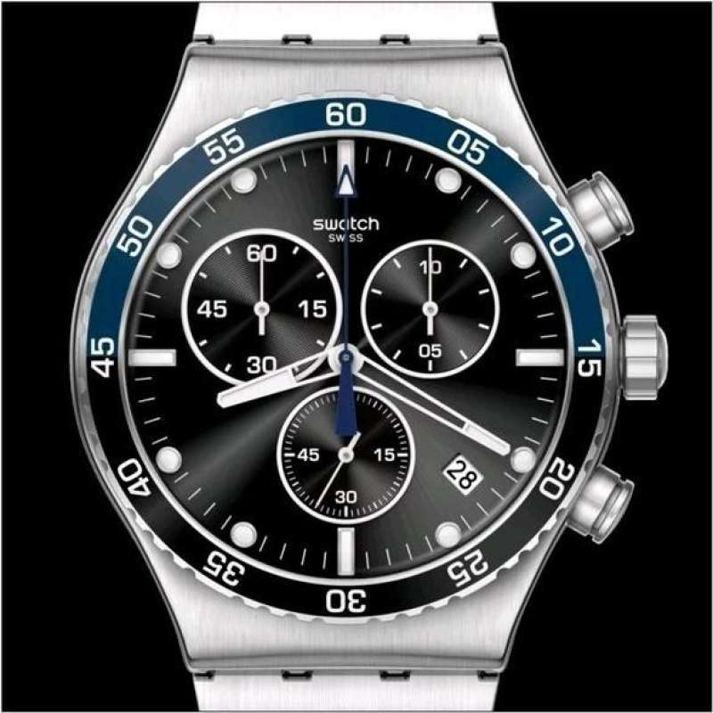 Promo Original 100%!! SWATCH YVS507G DARK BLUE IRONY Jam Tangan Pria ...