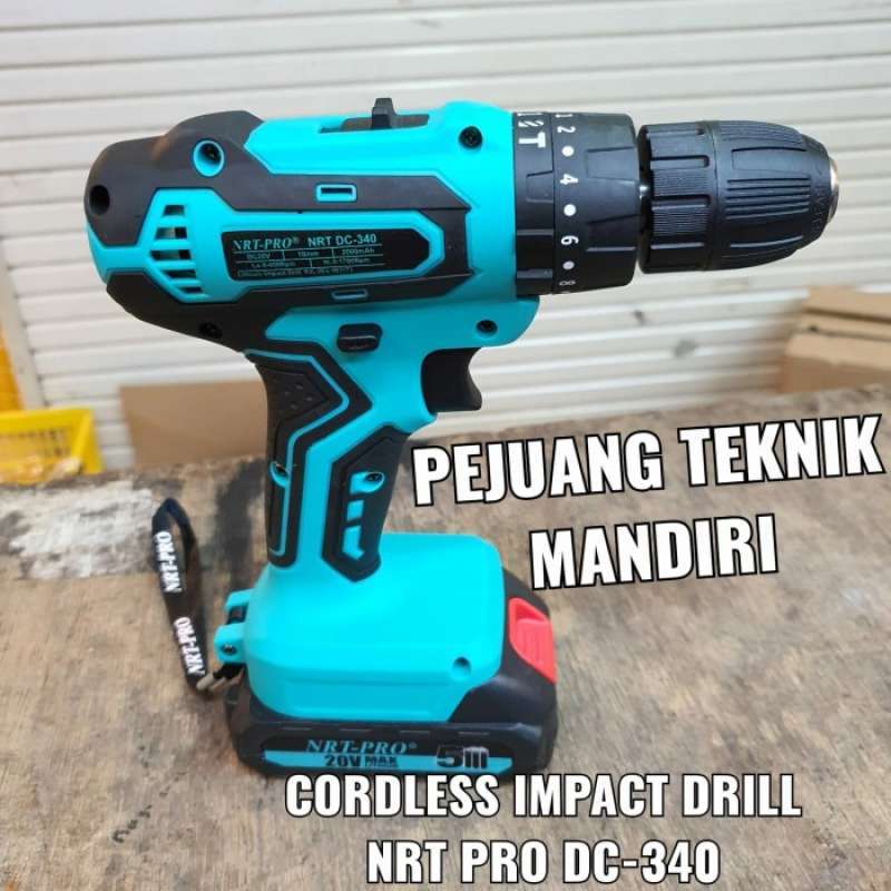 Promo MESIN BOR BATERAI NRT PRO DC 340 SET / CORDLESS NRT PRO DC340 SET ...