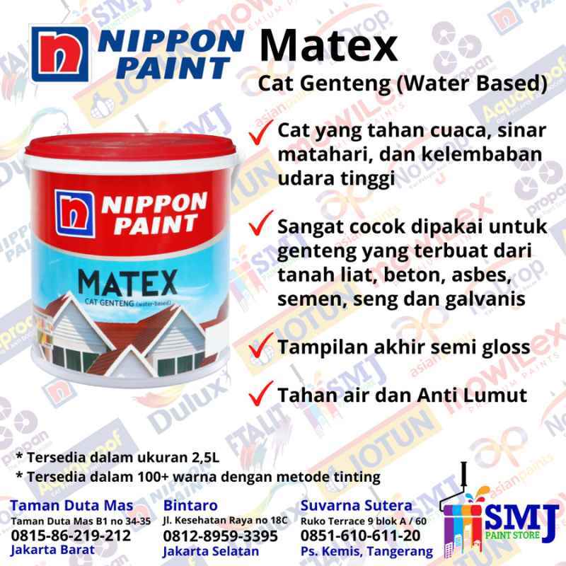 Jual CAT NIPPON PAINT MATEX GENTENG TINTING KEMASAN 2,5 LITER - 801 Red ...