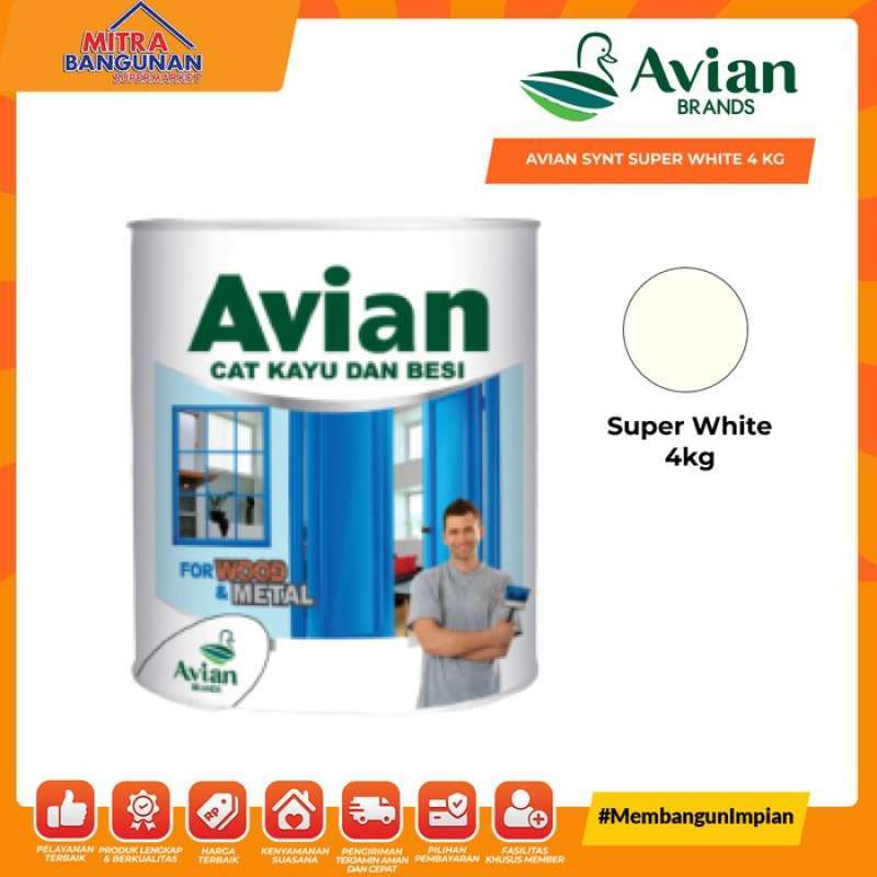 Promo Avian Cat Kayu Besi Synt Super White 4 Kg Diskon 23% di Seller ...