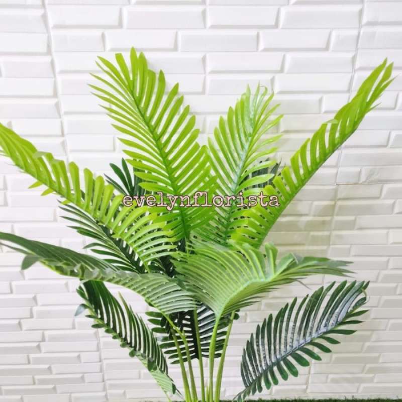 Promo Baru Pohon Artificial Daun Palem Latex T130 Besar Pot Dasar ...