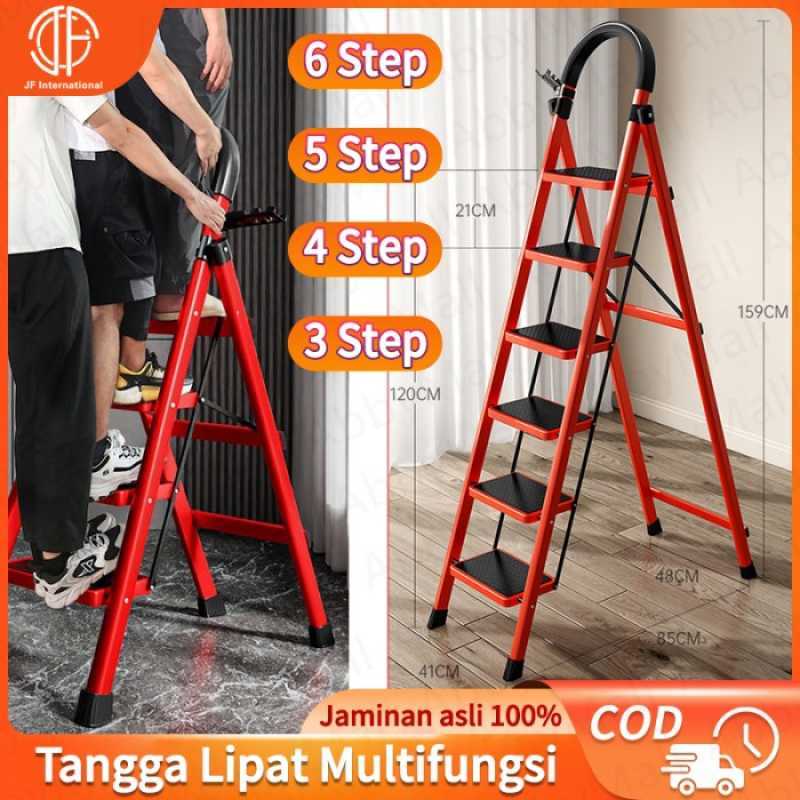 Promo Tangga Rumah Lipat Tangga Besi Portable 3/4/5/6 Step Steel Ladder ...