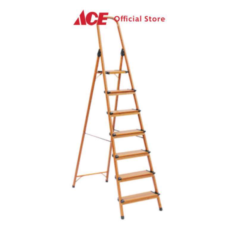 Promo Ace - Fixsteps Tangga Lipat Aluminium 7 Wide Steps Motif Kayu ...