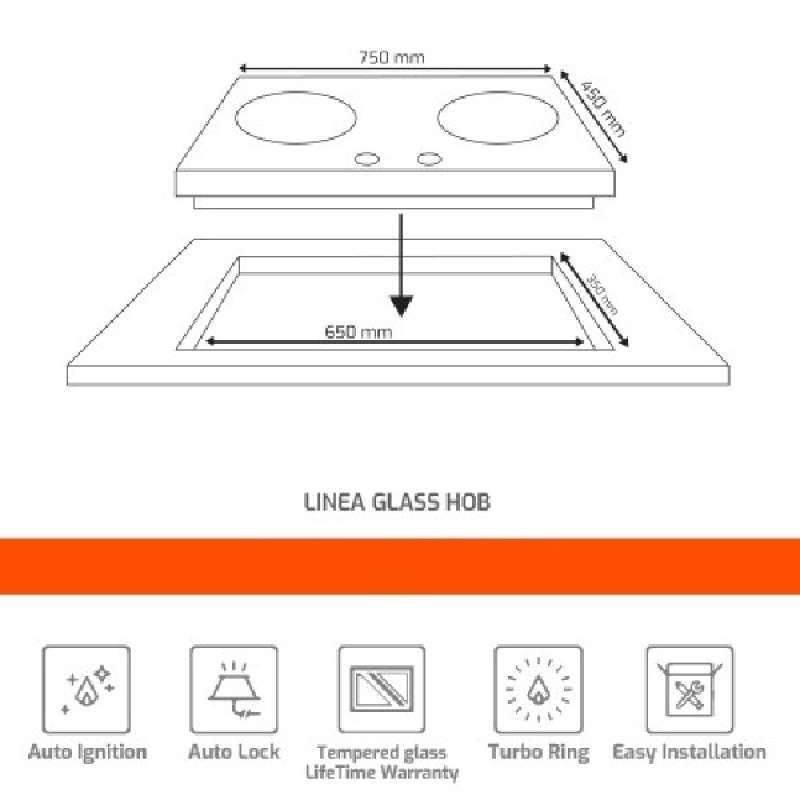 Jual Kompor Tanam Gas 2Tungku Built In Gas Hob Linea Teka GLN 75 2G di ...