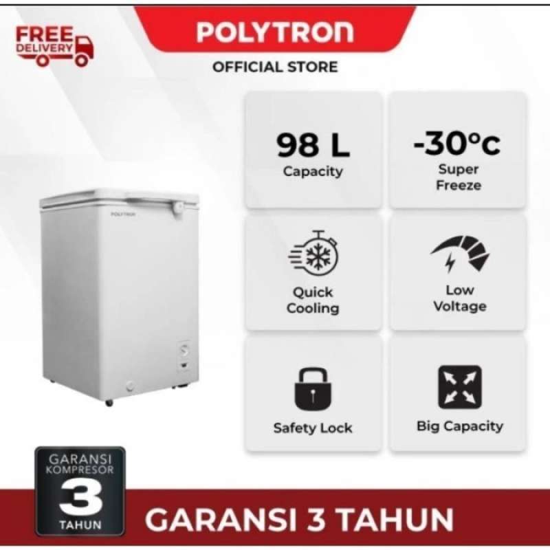 Jual POLYTRON Chest Freezer 100 Liter PCF 118 Freezer Box Polytron 100L ...