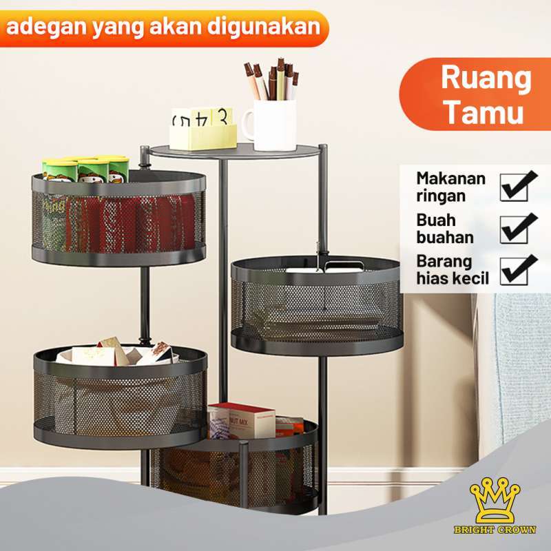 Promo Rak Susun Besi Dapur Serbaguna Tingkat Model Bulat / Rak Troli ...
