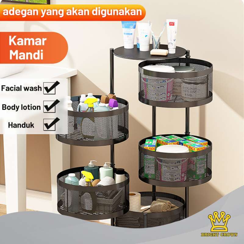 Promo Rak Susun Besi Dapur Serbaguna Tingkat Model Bulat / Rak Troli ...