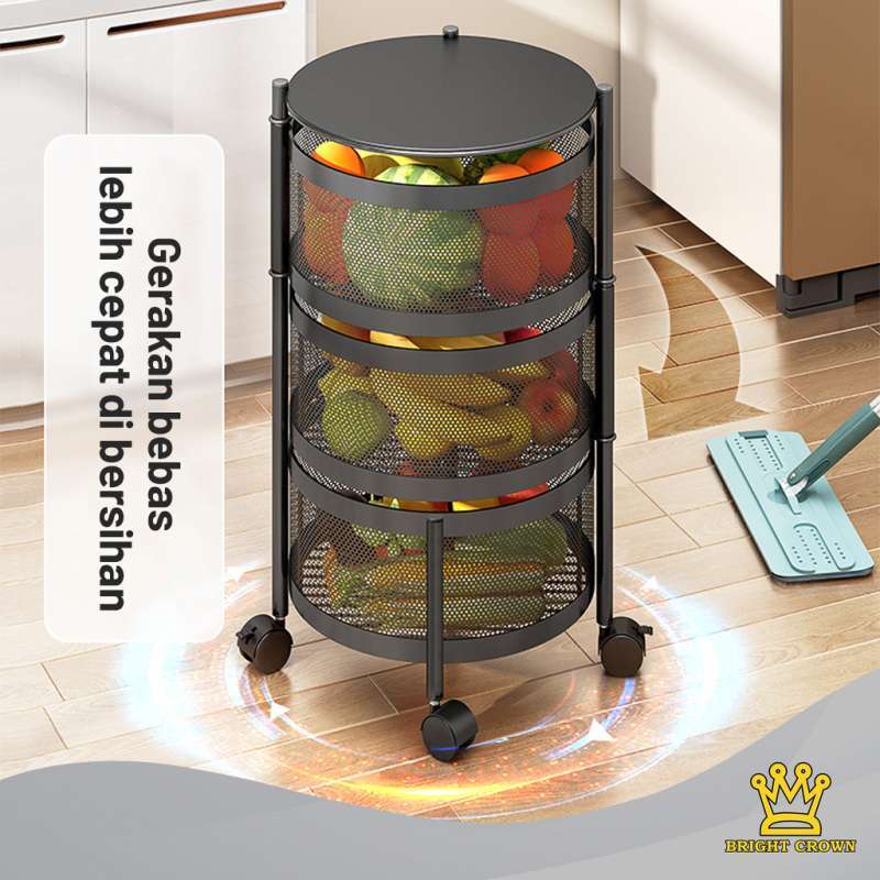 Promo Rak Susun Besi Dapur Serbaguna Tingkat Model Bulat / Rak Troli ...