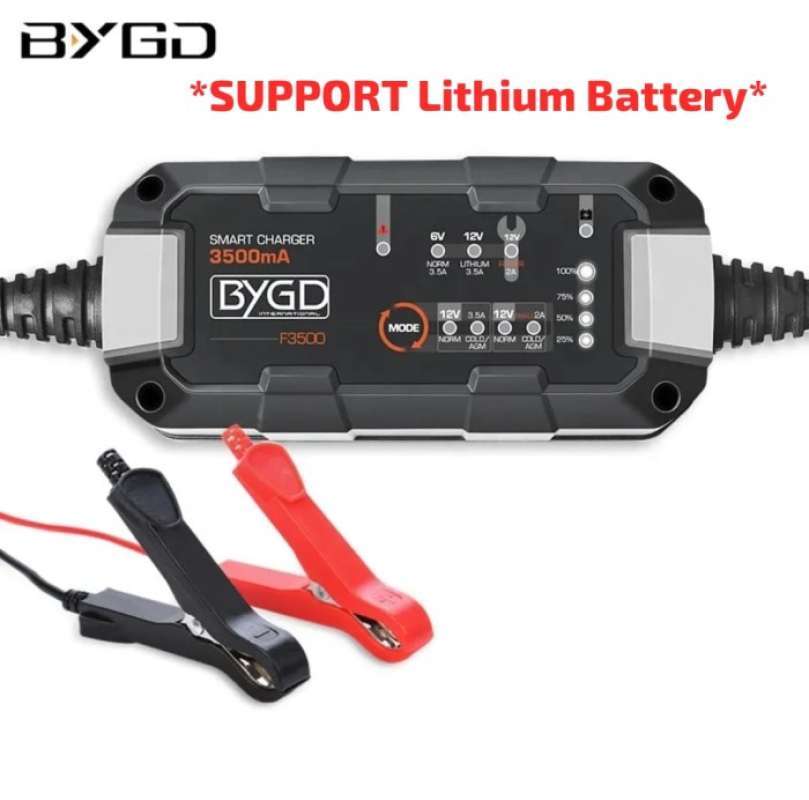 Promo BYGD 6V 12V AUTOMATIC BATTERY CHARGER 3.5A CARGER AKI BATTERY ...