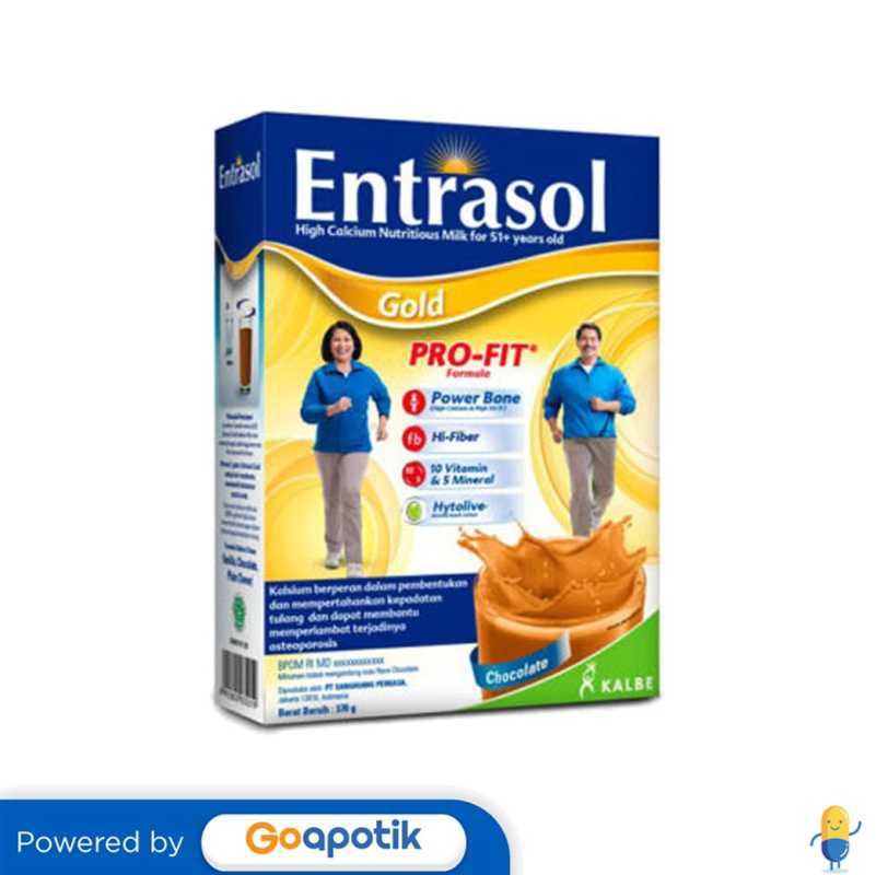Jual ENTRASOL GOLD SUSU RASA COKLAT 370 GRAM BOX di Seller Apotek Abadi ...