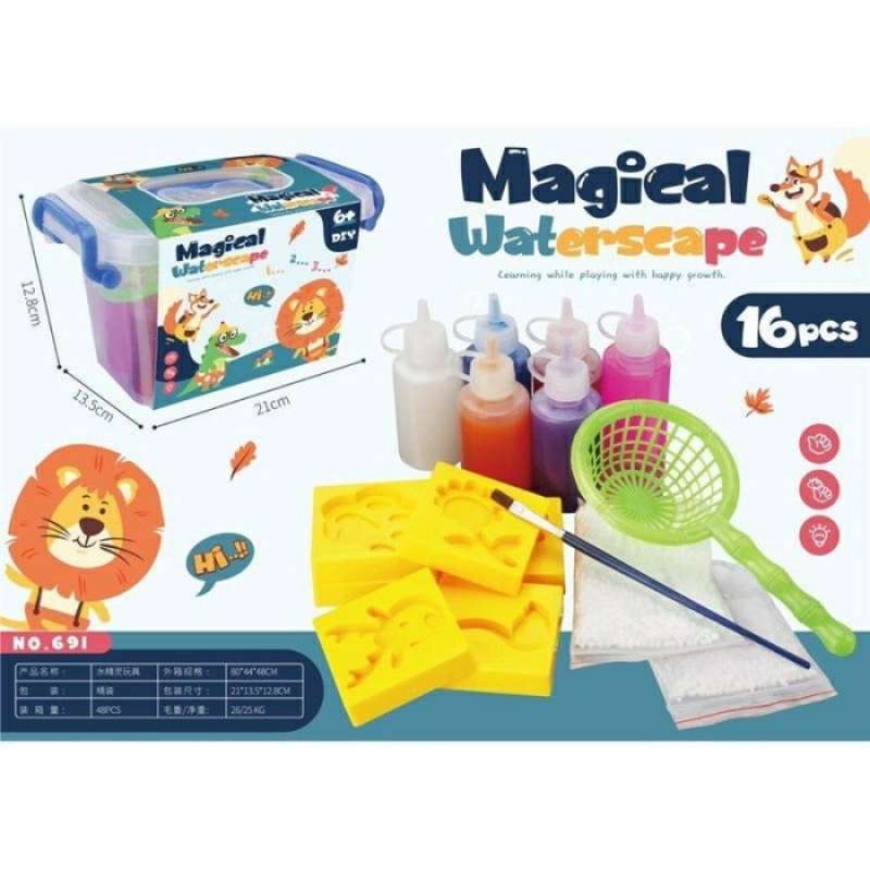Promo Mainan Viral Diy Magical Waterscape Cetakan Gel Warna Box Cat ...