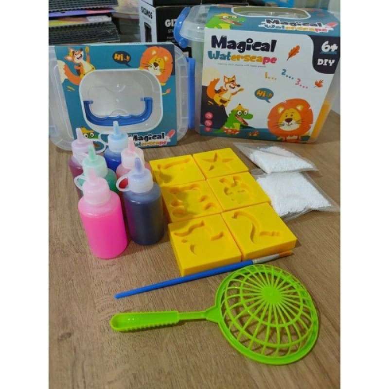 Promo Mainan Viral Diy Magical Waterscape Cetakan Gel Warna Box Cat ...
