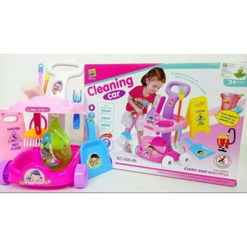 Promo MAINAN ANAK ALAT KEBERSIHAN CLEANING TOOL CAR TROLI KEMASAN DUS ...