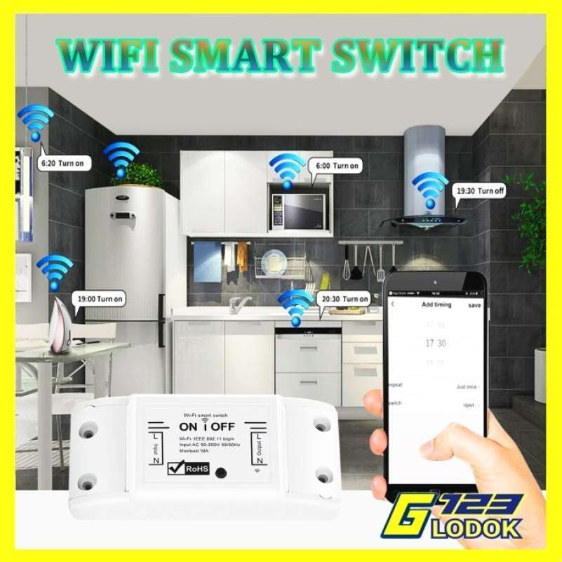 Promo Smart Breaker Switch On Off Wifi Wireless IoT Smart Home ...