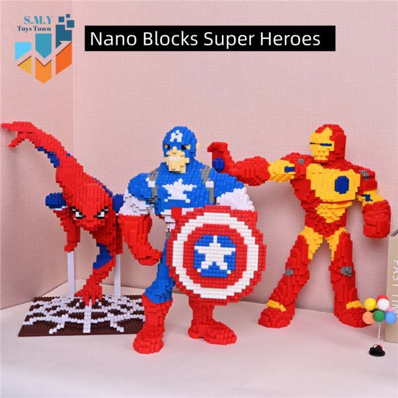 Promo Smy Nano Blocks Super Heroes 3d Model, Mainan Blok Susun, Blok ...