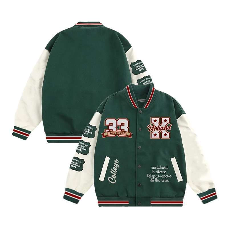 Promo Dhozen Jaket Varsity Fleece Kancing Full Bordir 33 Class Of ...