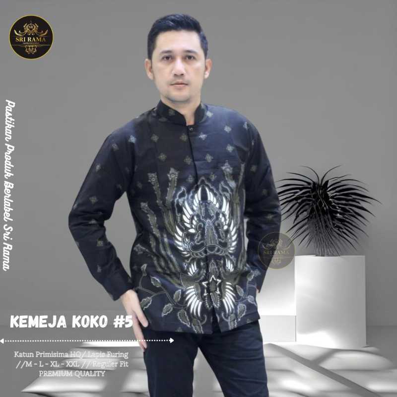 Jual Kuroi Kemeja Koko Batik Pria Lengan Panjang Atasan Batik Warna ...
