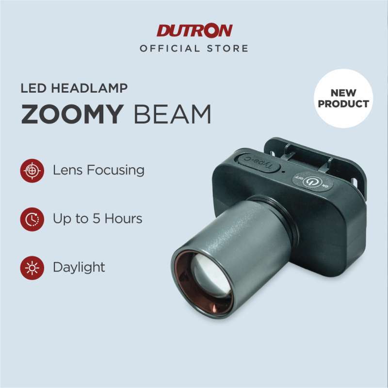 Promo DUTRON Zoomy Beam Senter Kepala LED 3 Mode Cahaya 20 Watt ...