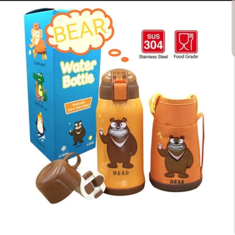 Promo BOTOL AIR TERMOS 550 ML VACUUM STAINLESS STEEL 304 DUAL CAP DENGAN TAS Diskon 50% di ...