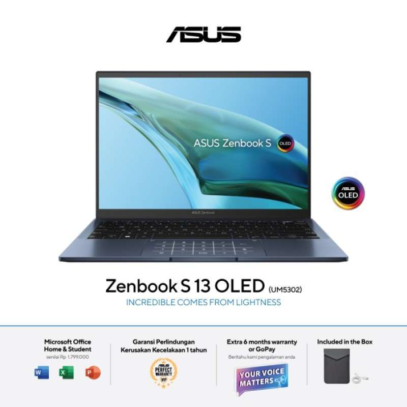 Promo ASUS Zenbook S 13 OLED UM5302TA-OLEDS7111 - Ponder Blue Diskon 4% ...