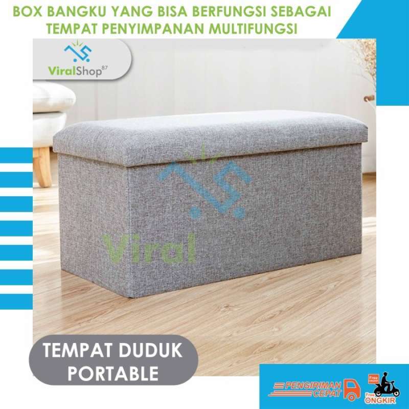 Promo Tempat Duduk Bangku Lipat Storage Box Sofa Tempat Penyimpanan ...