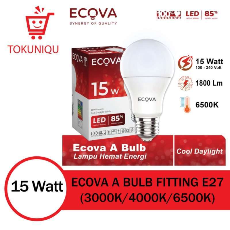 Jual Lampu Bohlam Led Ecova Tipe A Bulb E27 15w 15watt 220v Sni Hematenergi Di Seller Tokuniqu ...