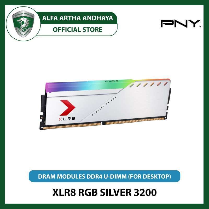 Promo PNY XLR8 RGB DDR4 Silver 3200MHz Desktop Memory [RAM DESKTOP / PC] - 32GB Kit Diskon 7% di ...