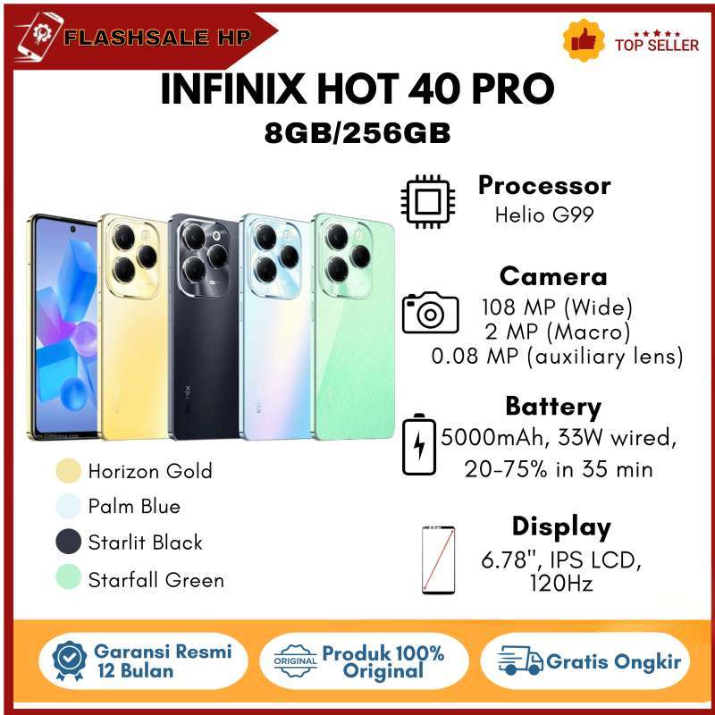 Promo Infinix Hot 40 Pro Ram 8gb/256gb Bergaransi Resmi Infinix ...