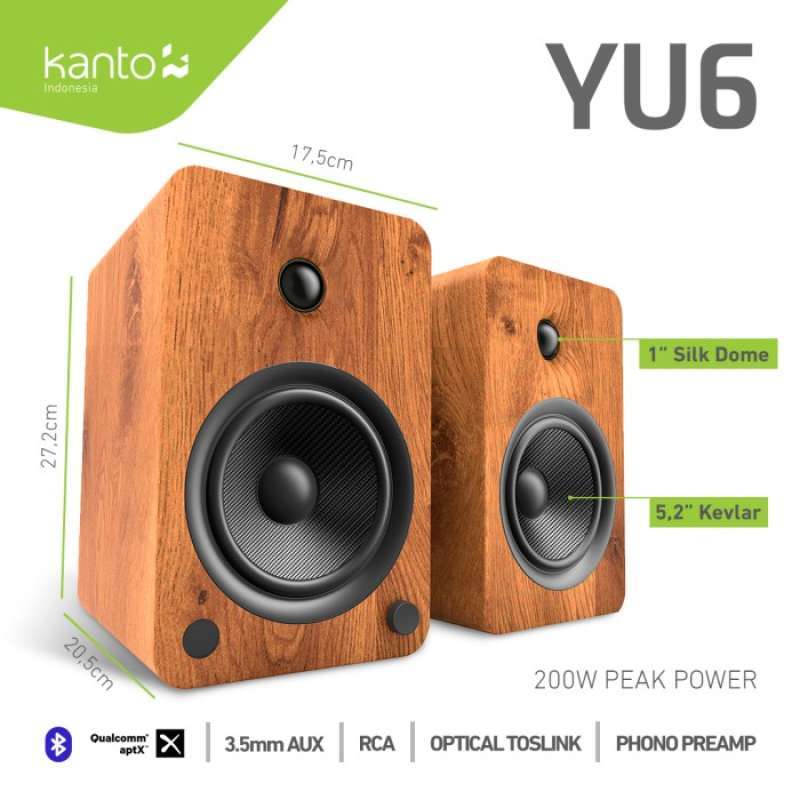 Promo Sale Kanto Yu6 Yu 6 - Powered Bookshelf Speaker W/ Phono Pre-Amp ...