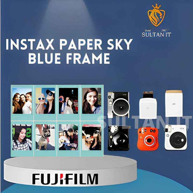 Promo New Fujifilm Instax Mini Film Refill - Sky Blue Frame Diskon ...